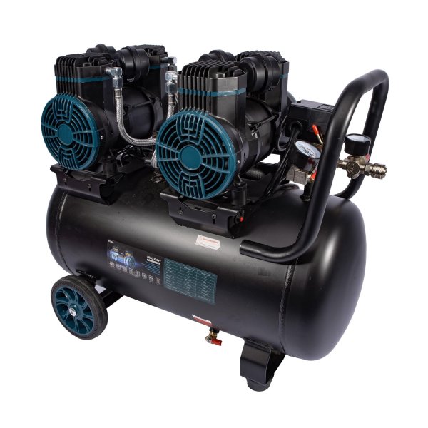 XTline XT2050 tichý dvoumotorový bezolejový kompresor 2x1450W 50 lit ...