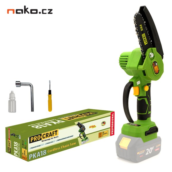 PROCRAFT PKA18 jednoruční aku řetězová pila 10cm LiIon 20V bez aku | NAKO Pardubice