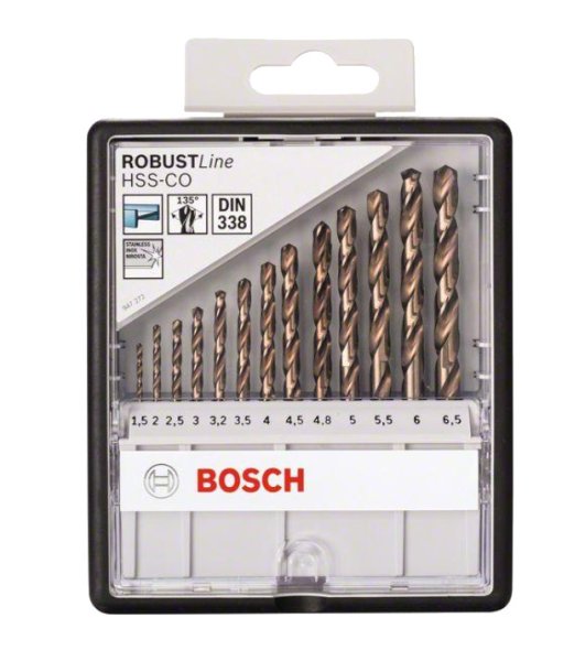 BOSCH sada vrtáků do kovu Robust Line HSSCo 1,5-6,5mm 13ks 2607019926 ...