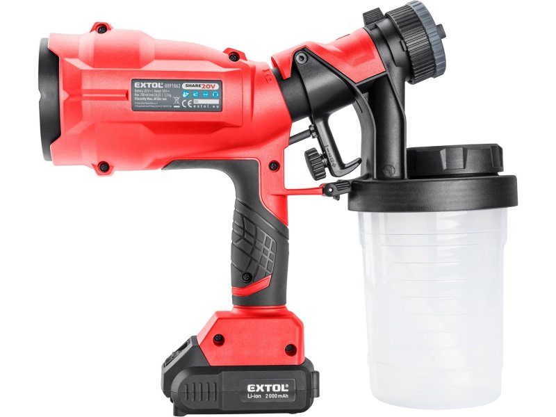 EXTOL PREMIUM 8891862 aku stříkací pistole HVLP SHARE20V, LiIon, 2Ah ...