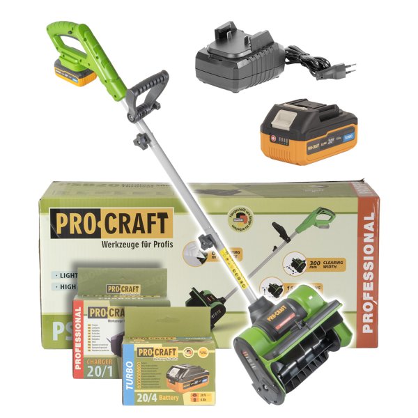 PROCRAFT PSB20 aku sněhová fréza 30cm 20V 4Ah SPSB20/20-4-Turbo/20-1 | NAKO Pardubice